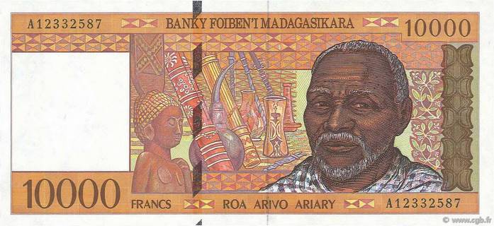 10000 francs - 2000 Ariary Type 1995 Madagascar | Madagascar - The ...