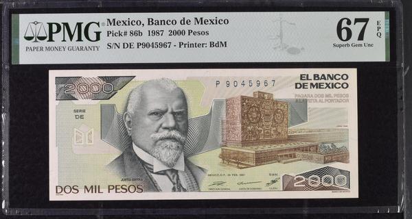 Mexico 2000 pesos type 1985 | Mexico - The banknote Numizon catalog