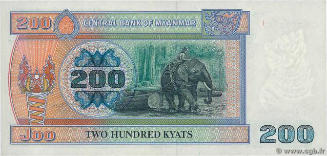 Myanmar 200 kyats Type 1990 | Myanmar - The banknote Numizon catalog