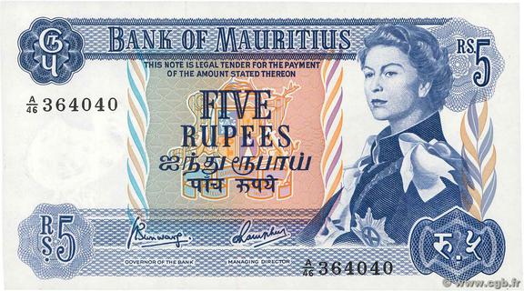Mauritius's banknotes - The banknote Numizon catalog
