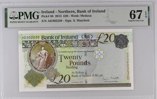 Northern Ireland 20 pounds type 2013 | Northern Ireland - The banknote ...