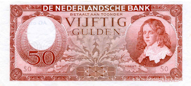 50 gulden Type 1945 Stadhouder Willem III | Netherlands - The banknote ...