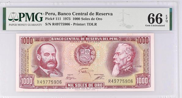 Peru 1000 Soles de Oro type 1975 | Peru - The banknote Numizon catalog