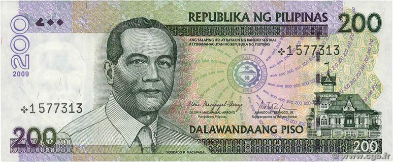 Philippines 200 pesos type 2002 | Philippines - The banknote Numizon ...