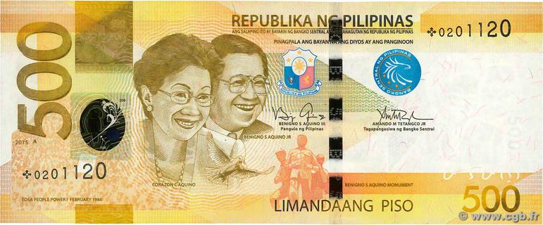 Philippines 500 pesos type 2010 | Philippines - The banknote Numizon ...