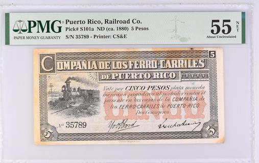 Puerto Rico 5 Pesos type 1880 | Puerto Rico - The banknote Numizon catalog
