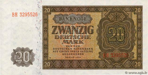 20 deutsche mark Type 1948 Allemagne République Démocratique ...
