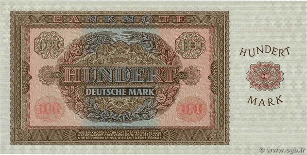 100 deutsche mark Type 1955 Allemagne République Démocratique ...