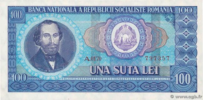 Romania 100 lei type 1966 | Romania - The banknote Numizon catalog