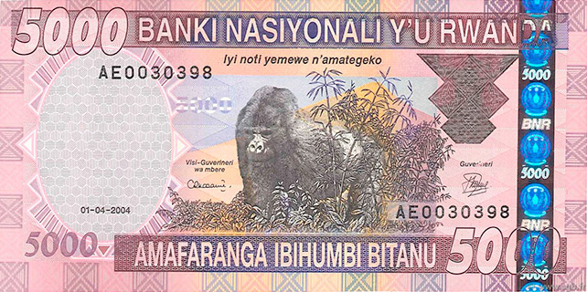 Rwanda's banknotes - The banknote Numizon catalog