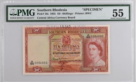 Southern Rhodesia 10 shillings type 1955 | Southern Rhodesia - The ...