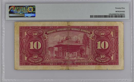 Turkey 10 turk lirasi type 1930 | Turkey - The banknote Numizon catalog