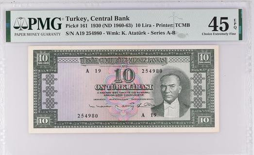 Turkey 10 turk lirasi type 1930 | Turkey - The banknote Numizon catalog