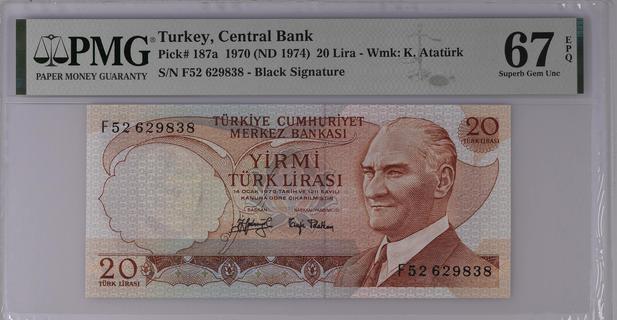 Turkey 20 turk lirasi type 1970 | Turkey - The banknote Numizon catalog