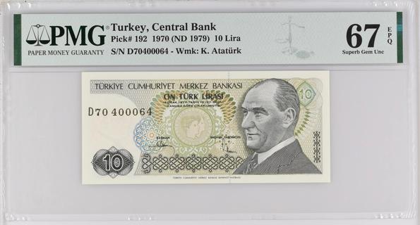 Turkey 10 turk lirasi type 1970 | Turkey - The banknote Numizon catalog