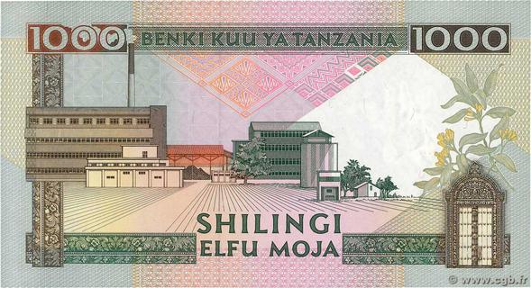 Tanzania 1,000 shillings Type 1990 | Tanzania - The banknote Numizon ...