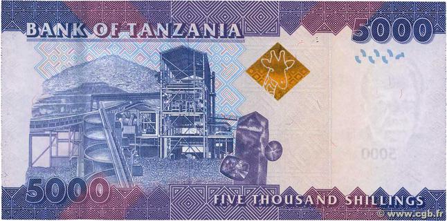 Tanzania 5,000 shillings Type 2011 | Tanzania - The banknote Numizon ...