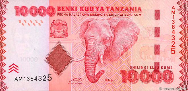 Tanzania 10,000 shillings Type 2011 | Tanzania - The banknote Numizon ...