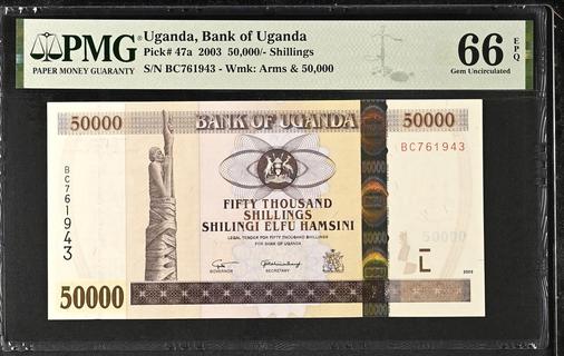 Uganda's banknotes - The banknote Numizon catalog