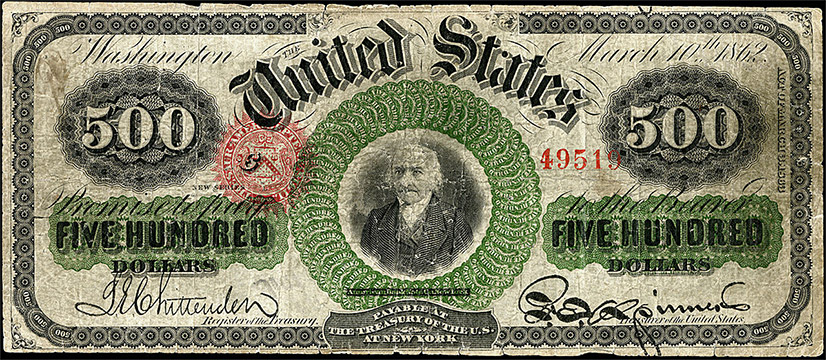 500 dollars Type 1862-1863 | United States of America - The banknote ...