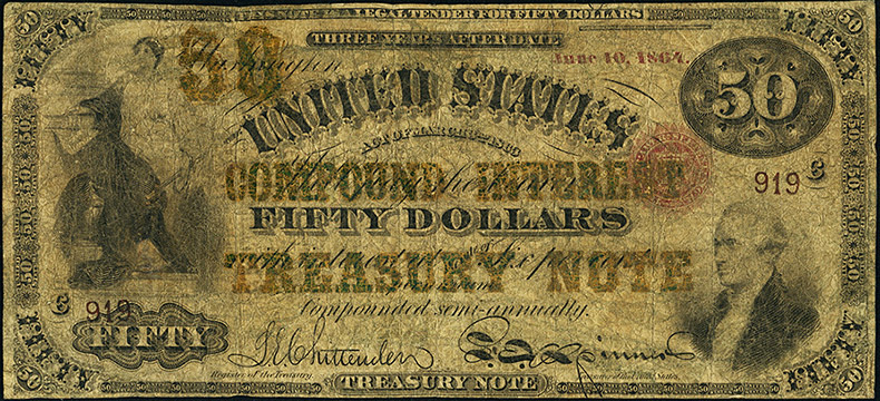50 dollars Type 1864 | United States of America - The banknote Numizon ...