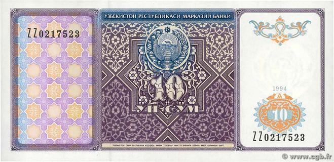 Uzbekistan's banknotes - The banknote Numizon catalog