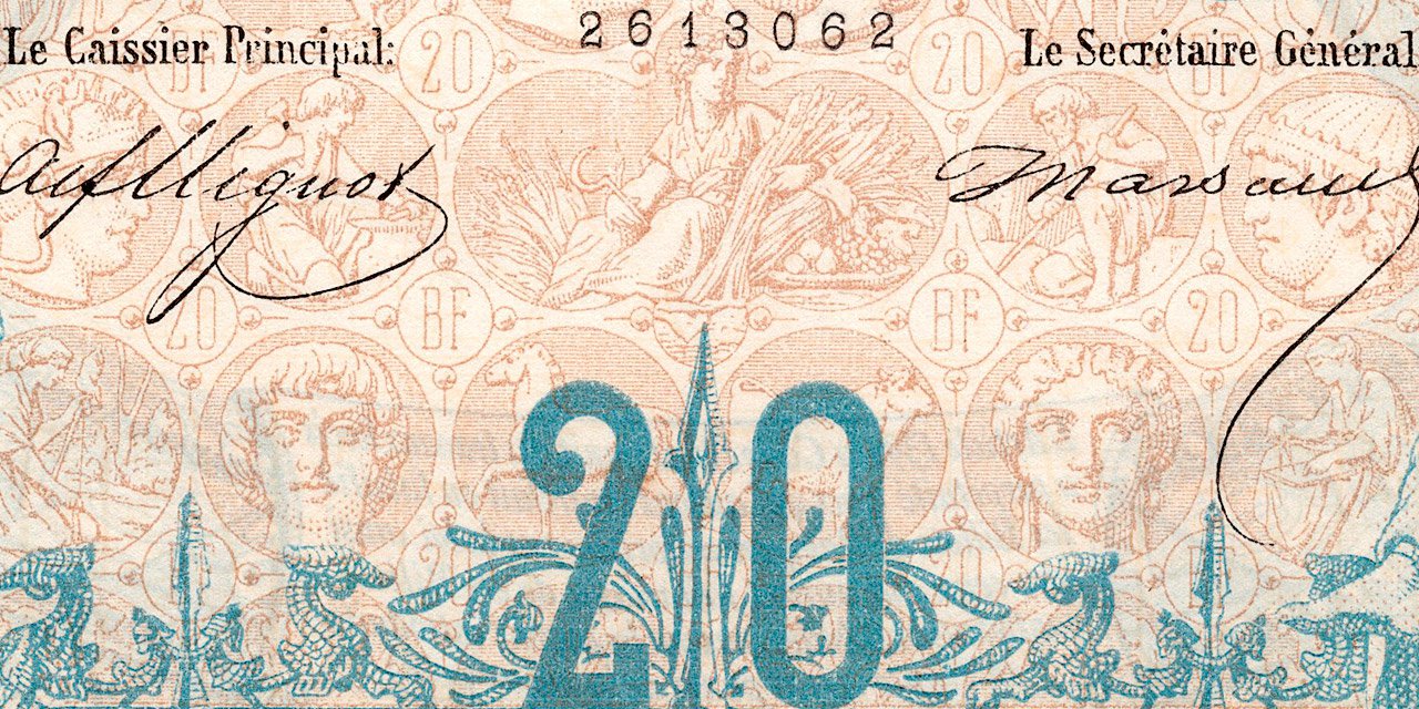 20 francs Type 1873 "Blue and Bistre" | Numizon
