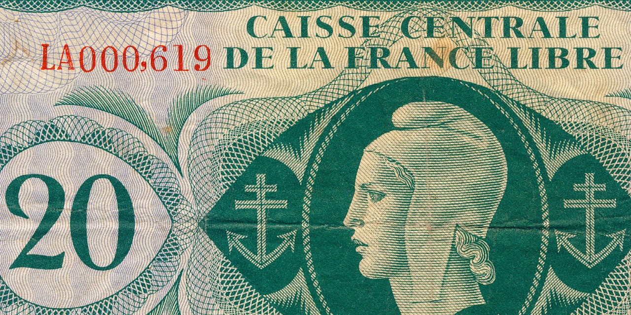A rare banknote from free France | Numizon