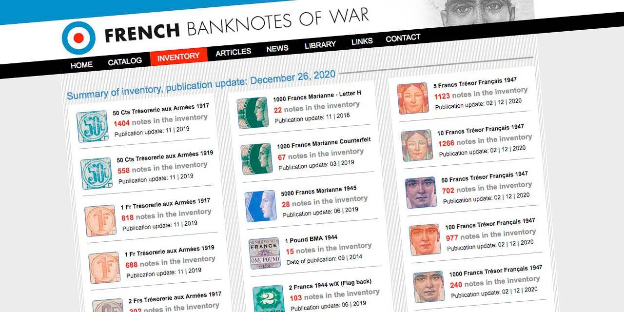 Inventory of French Treasury banknotes | Numizon