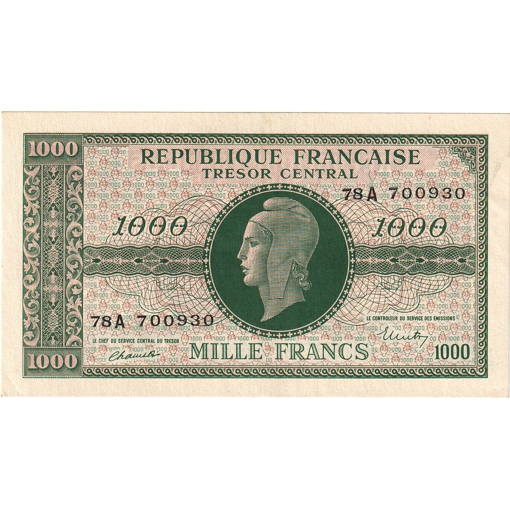 Banknote 1,000 francs Marianne type 1945 France | 04-06-1945 78A700930 ...